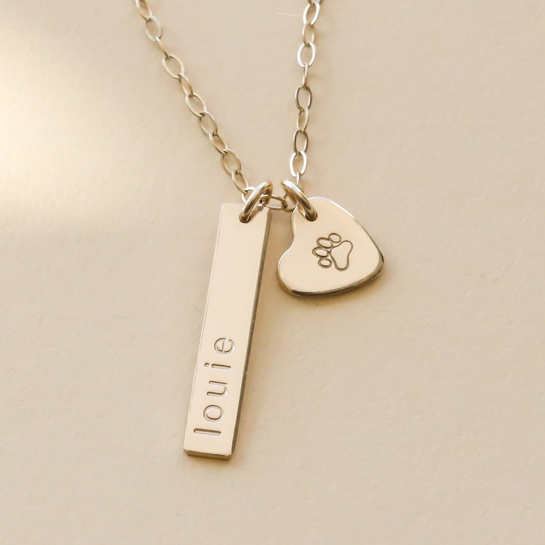 Paw Print Necklace, Dog Necklace Personalized, Dog Jewelry, Pet ...