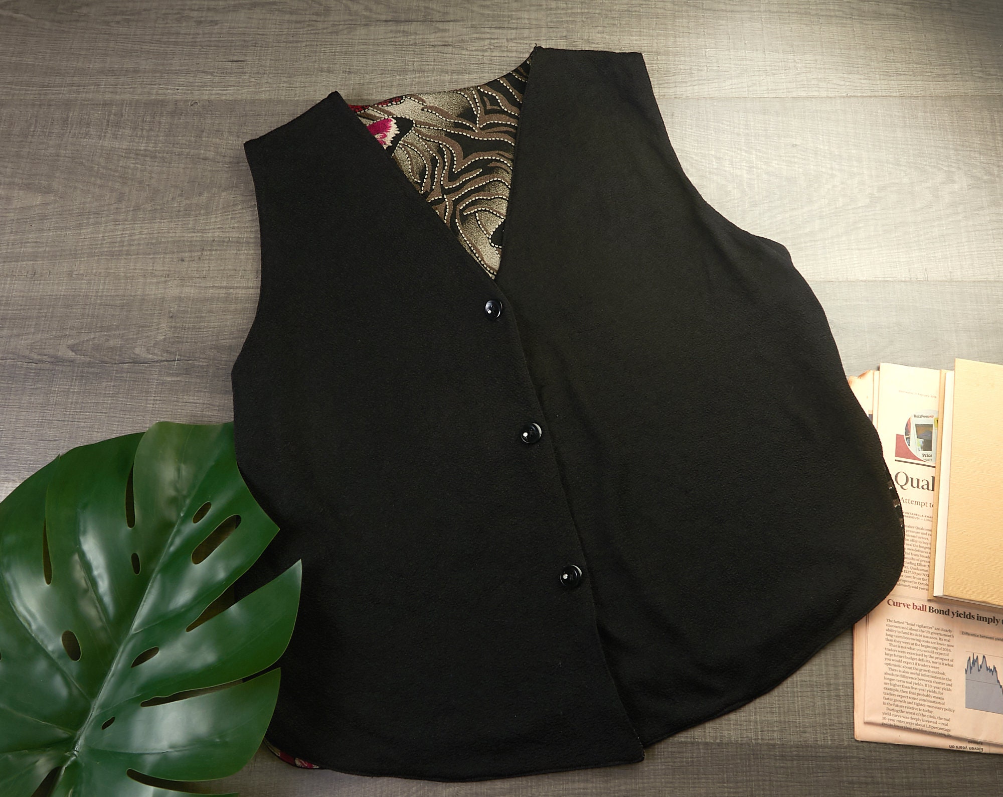 Double Sided Vintage Vest Butterfly Printed Vest Both - Etsy