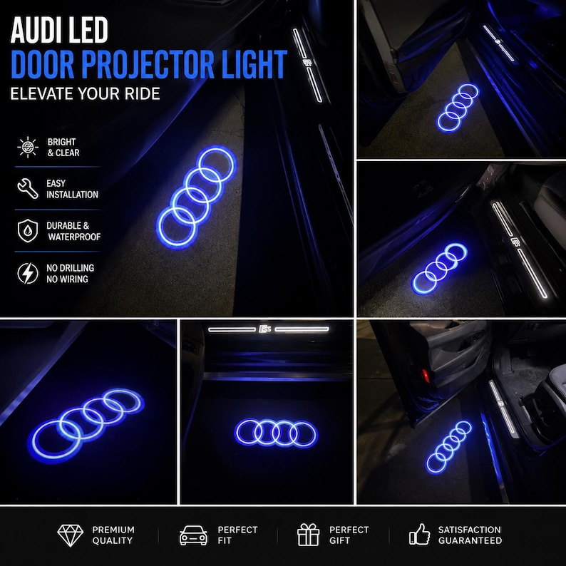 Audi Ultra HD LED Logo Door Projectors (pair) HD Courtesy Welcome Lamps ...