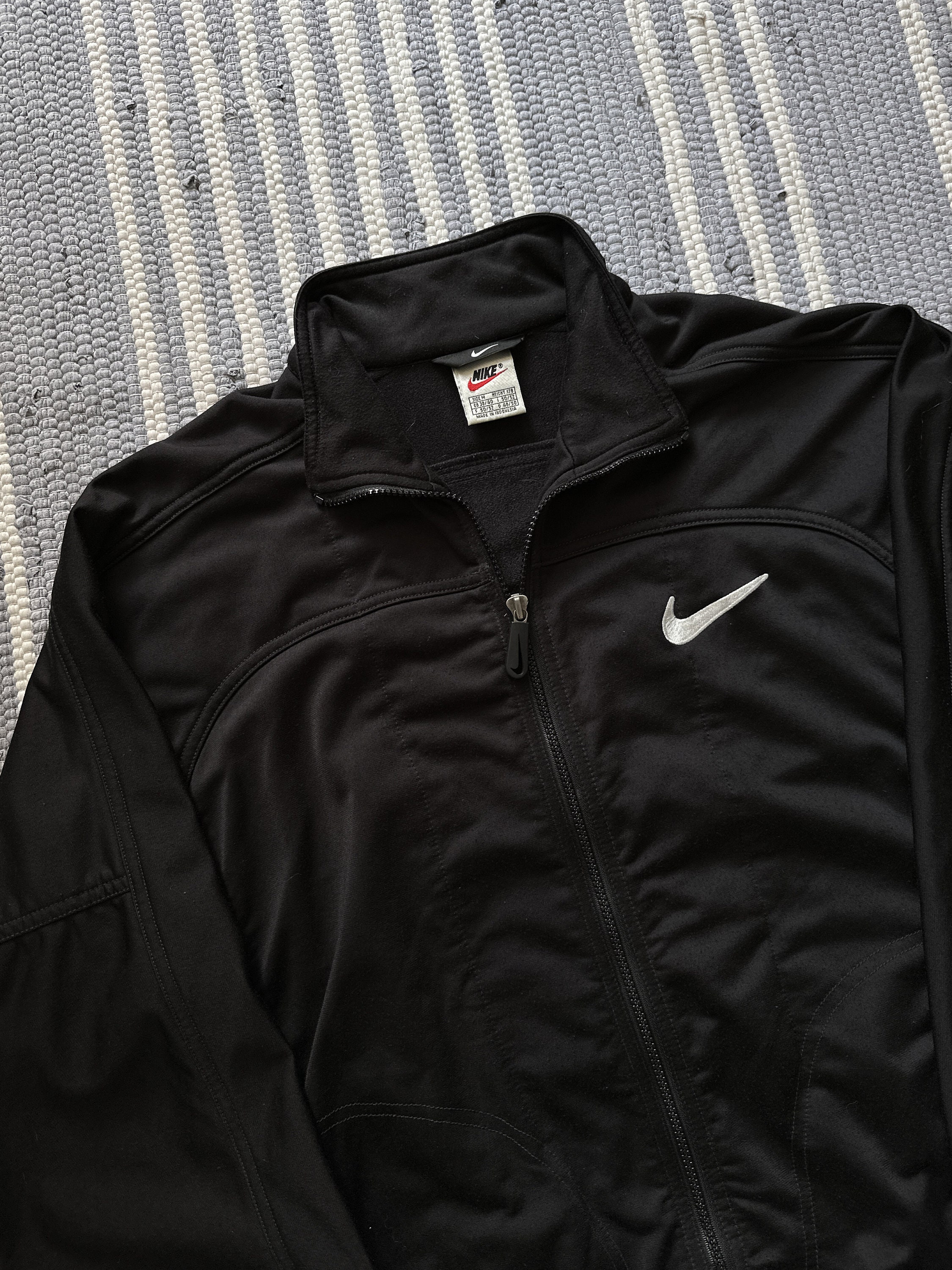 Vintage Nike Logo Track Jacket Black Sweatshirt - Etsy