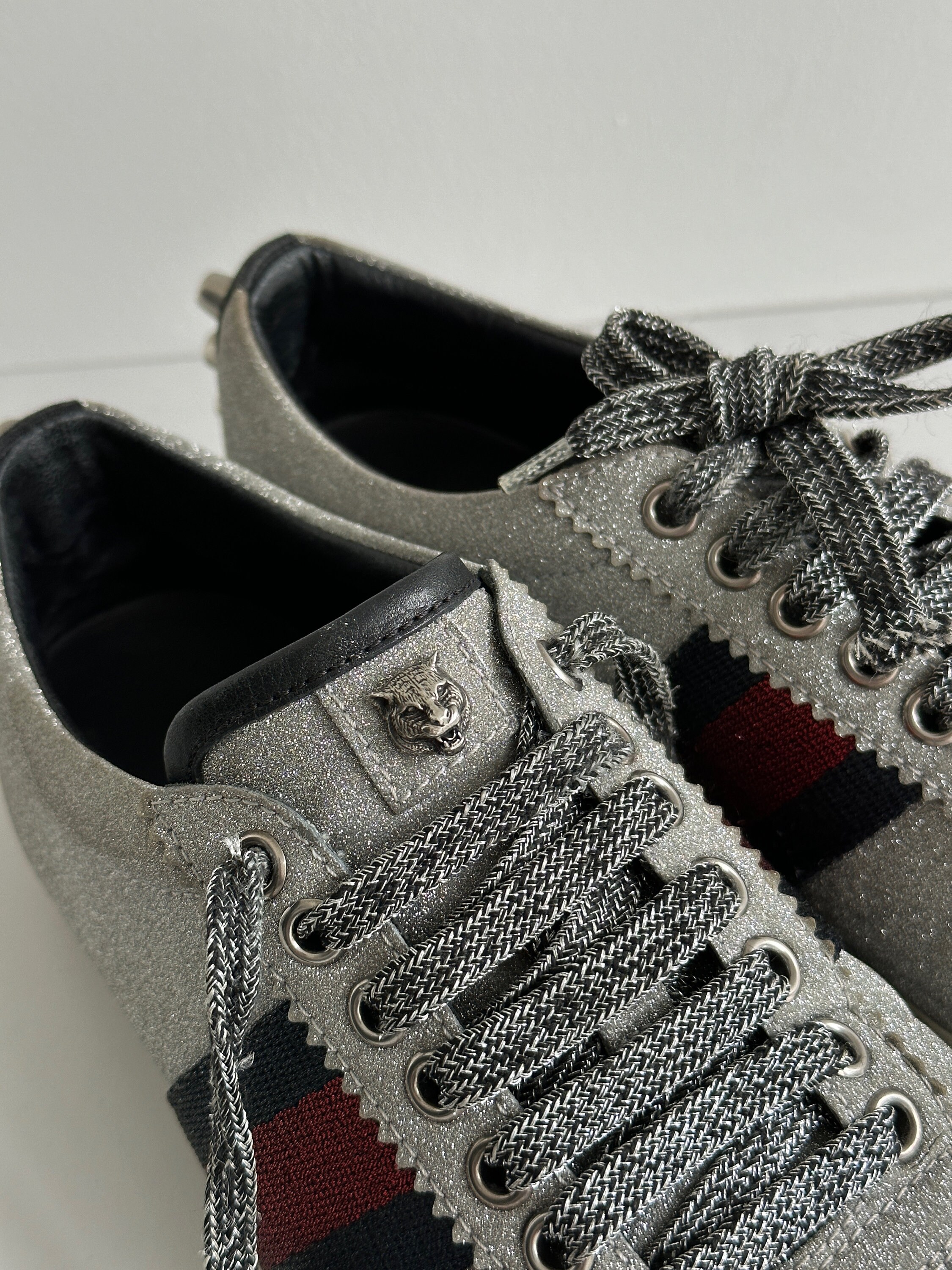 Gucci Silver Glitter Ace Shoes Snickers - Etsy