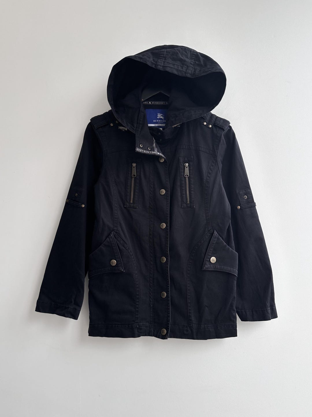 Vintage Burberry Blue Label Jacket Parka Size XS Womens - Etsy