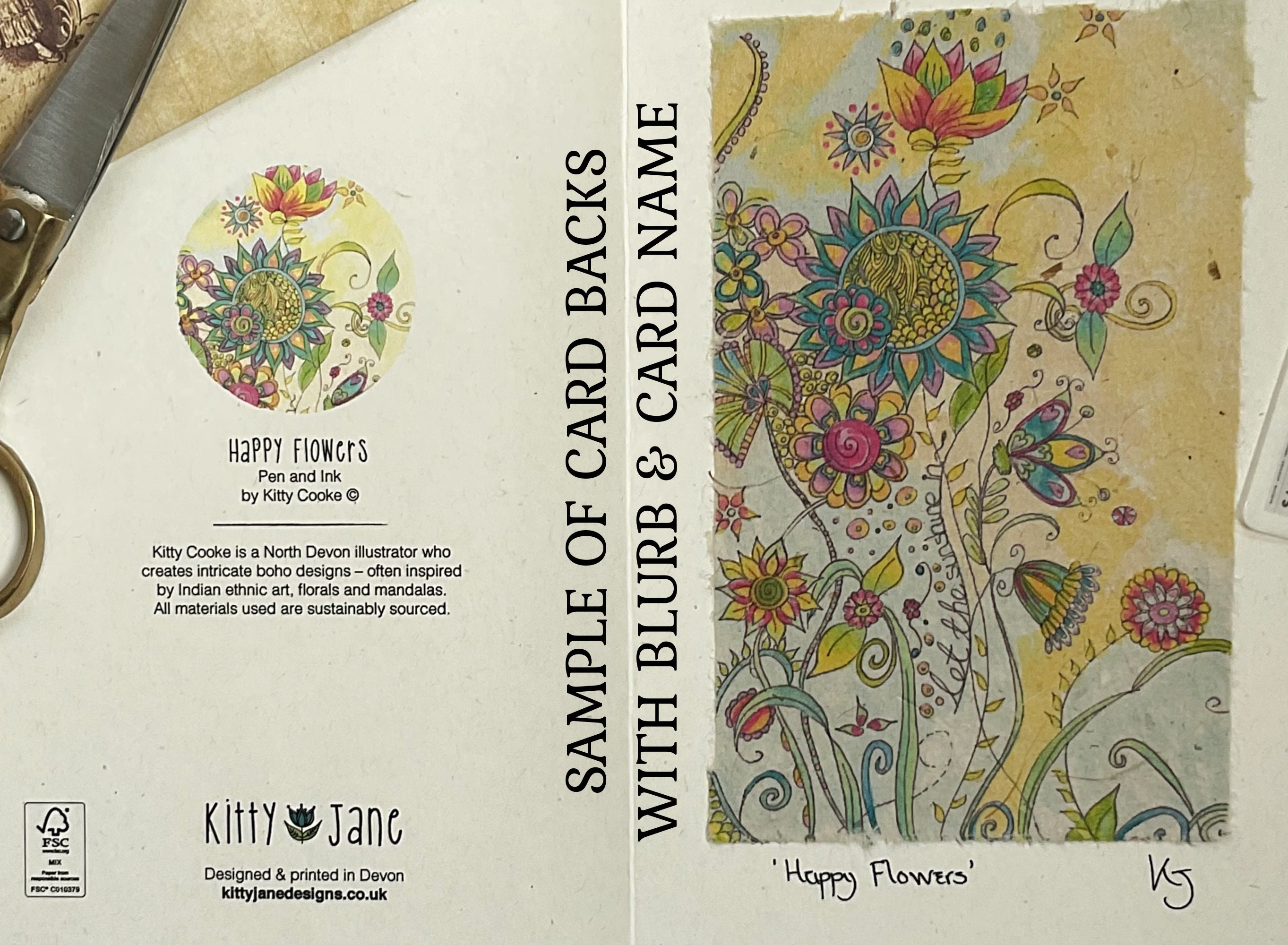 Pack of Floral Bohemian Greeting Cards Boho Flower Greeting | Etsy UK