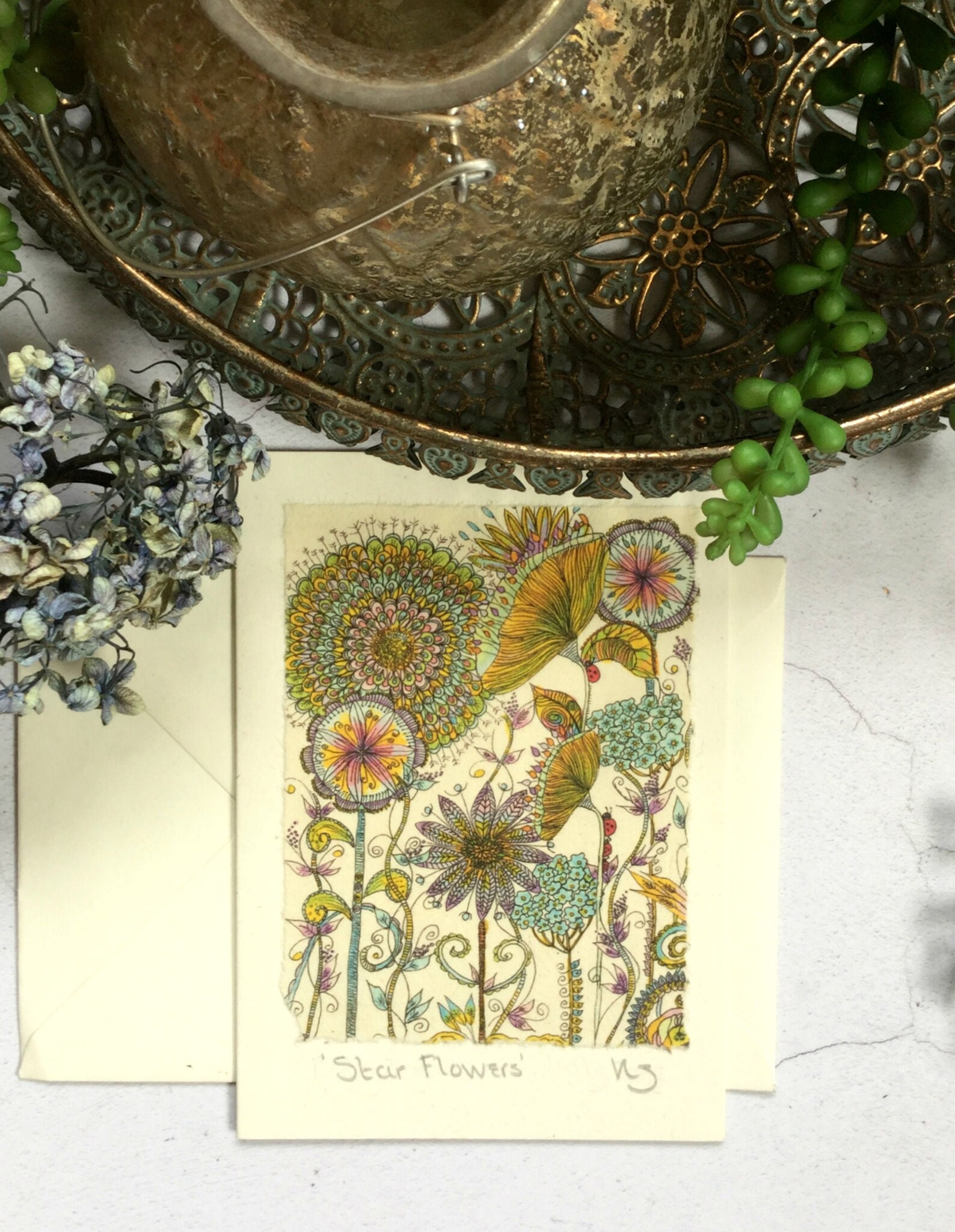Handmade Greeting Card Boho Bohemian Birthday Indian Ethnic - Etsy UK