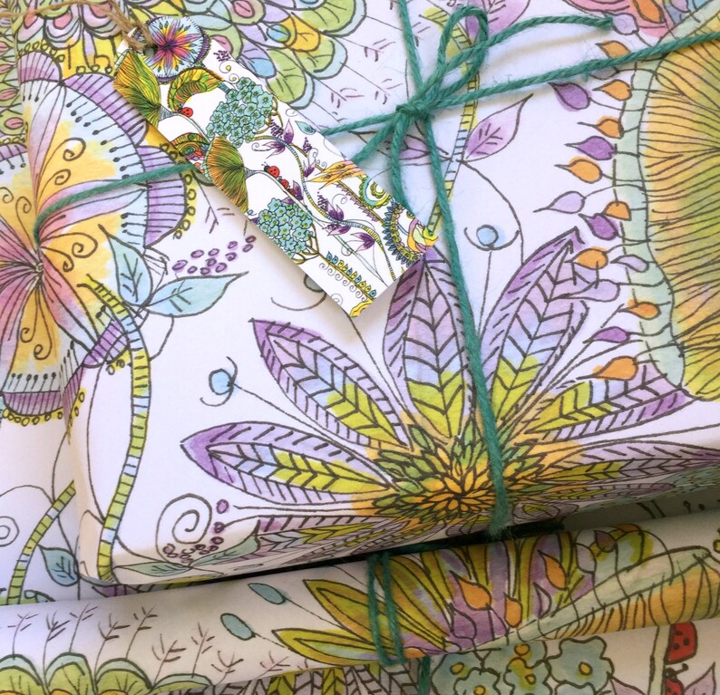 Recycled Wrapping Paper Bohemian Wrapping Paper Boho Gift | Etsy