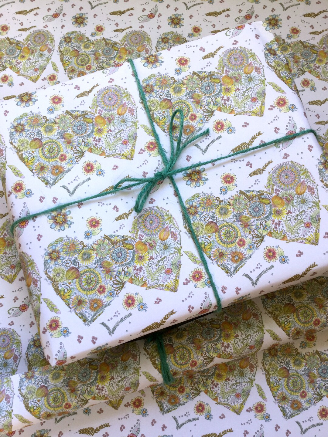 Recycled Gift Wrap, Love Heart Wrapping Paper, Engagement Anniversary ...