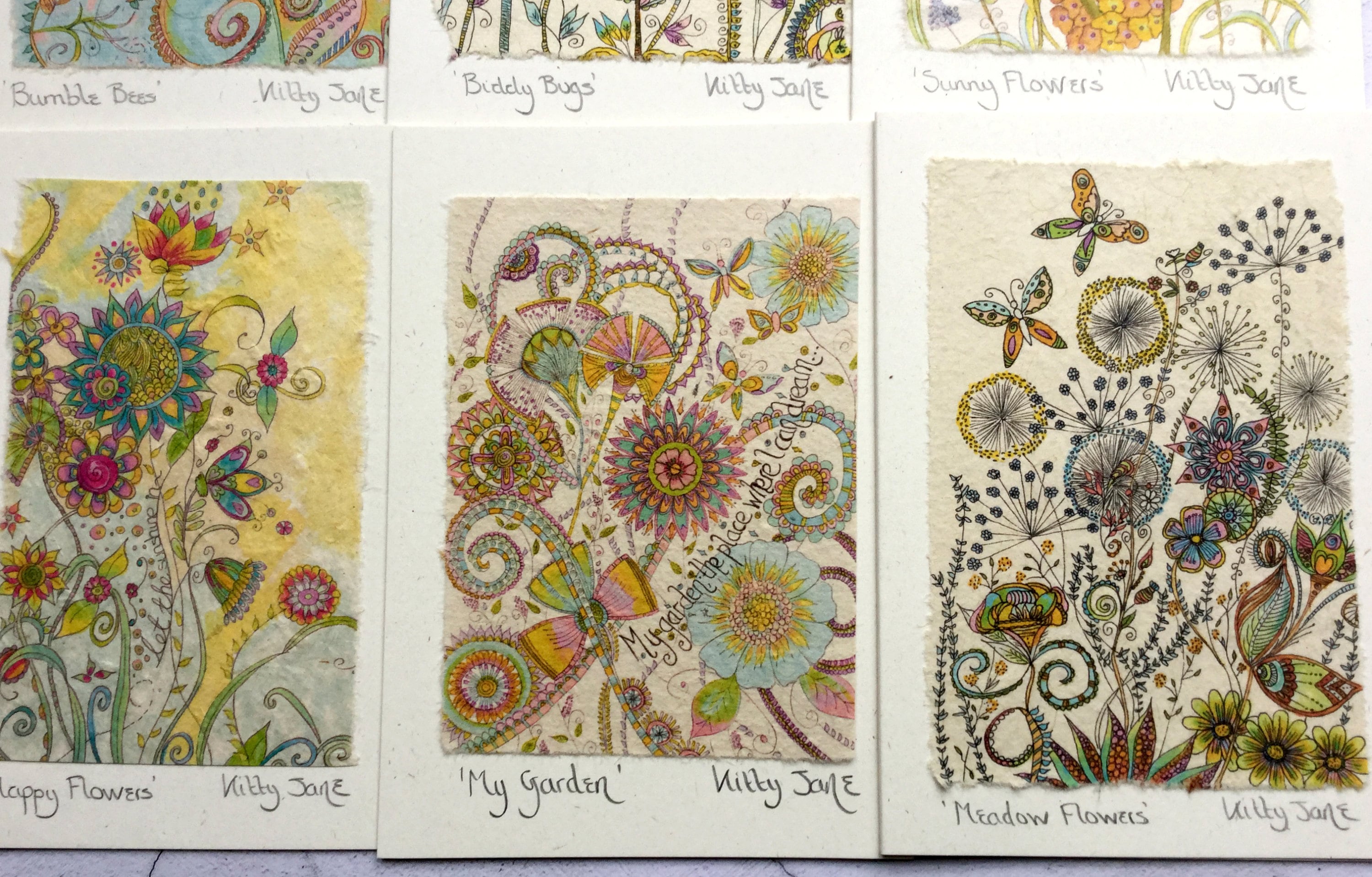 Pack of Floral Bohemian Greeting Cards Boho Flower Greeting | Etsy UK