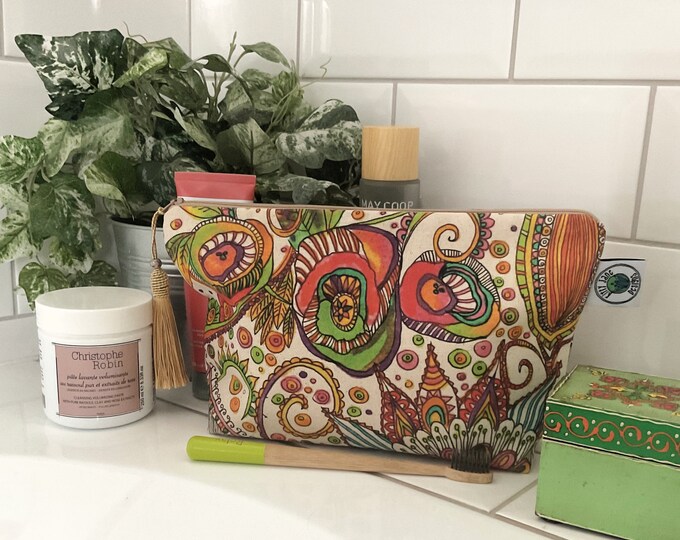 Large Washbag, Boho Wash Bag, Handmade Cotton Sponge Bag, Indian Ethnic ...