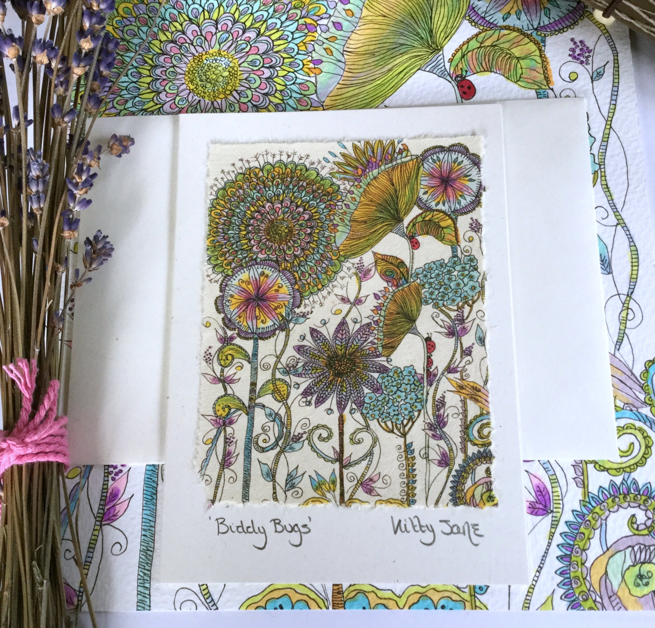 Pack of Floral Bohemian Greeting Cards Boho Flower Greeting - Etsy UK