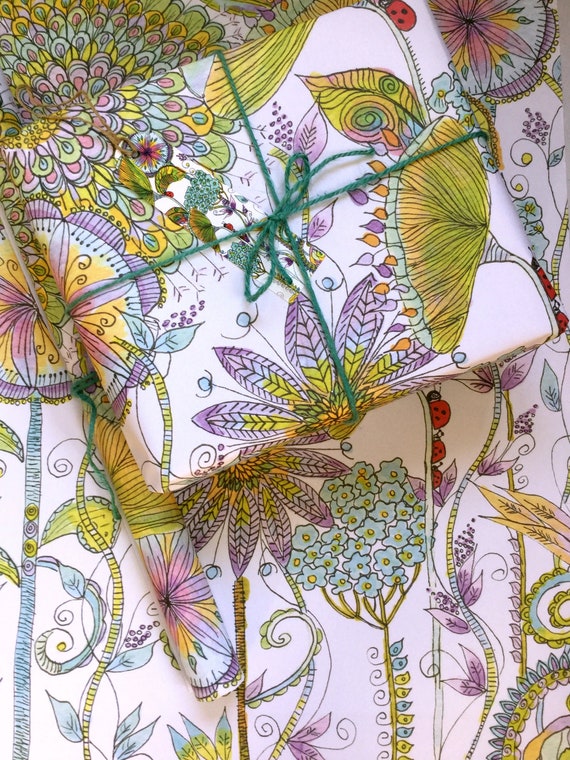 Recycled Wrapping Paper Bohemian Wrapping Paper Boho Gift | Etsy