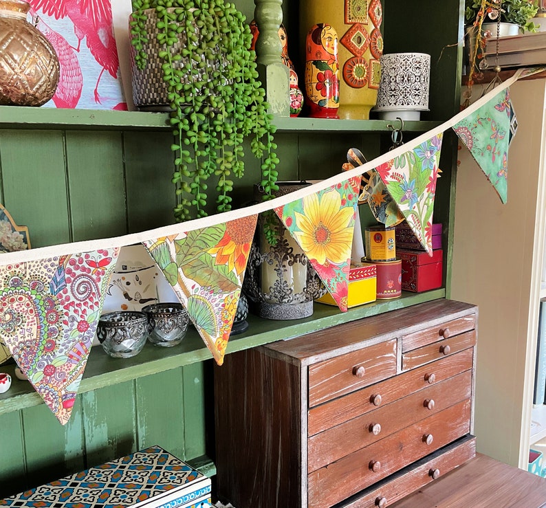 Garden Party Bunting BBQ Party Décor Bohemian Bunting | Etsy