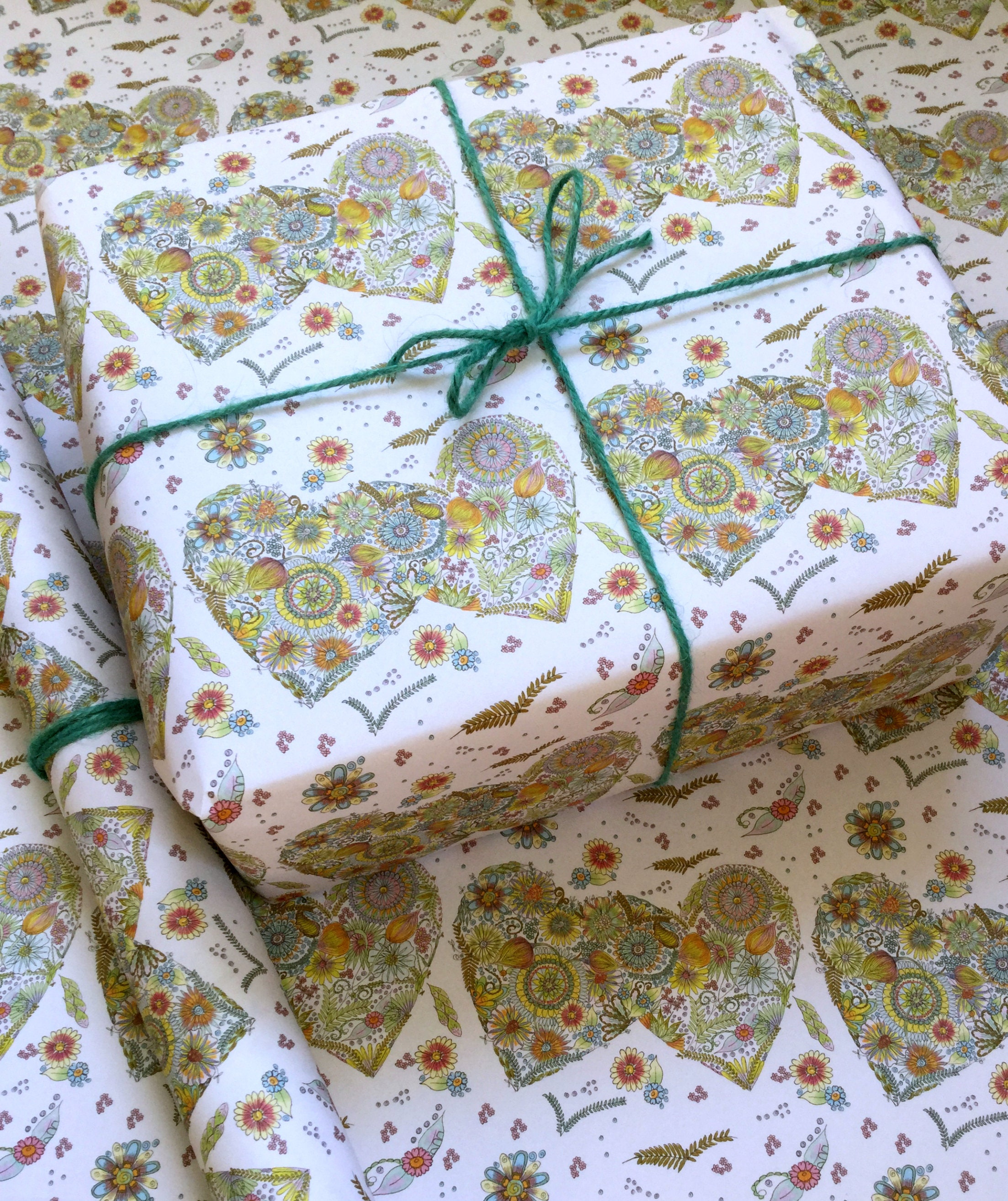 Recycled Gift Wrap Love Heart Wrapping Paper Engagement - Etsy