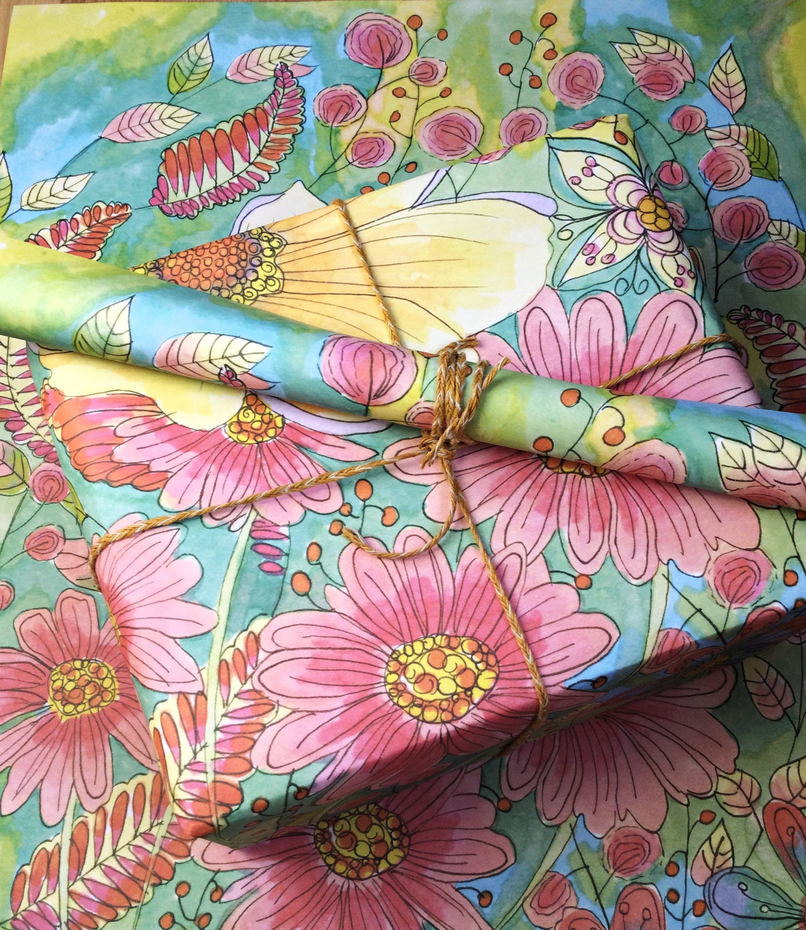 Recycled Gift Wrap Paper Bohemian Birthday Hippy Wrapping - Etsy UK