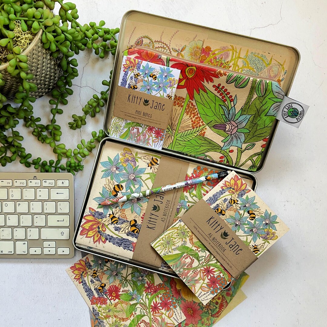 Bee Stationery Gift Box: Organic Cotton Pencil Case & Recycled ...