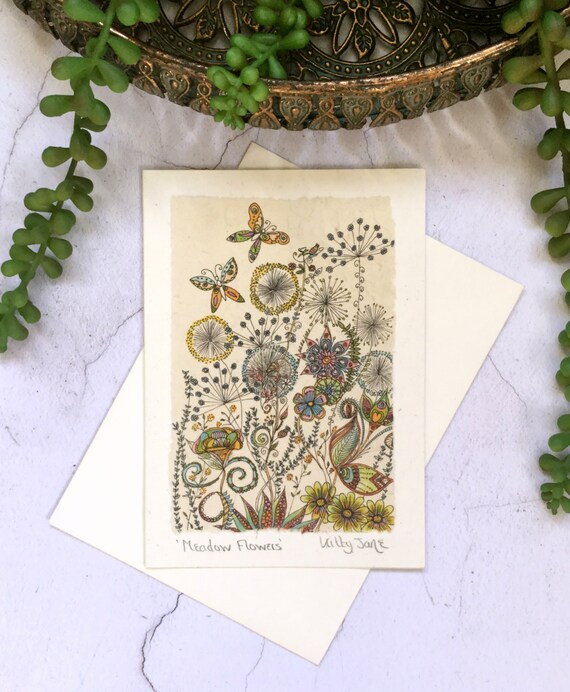 Handmade Art Card Boho Greeting Card Indian Ethnic Art Card - Etsy
