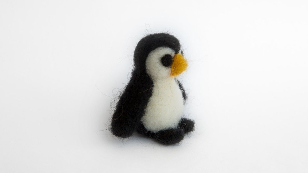 Wool Penguin // Needle Felted Miniature // Nursery Decoration - Etsy