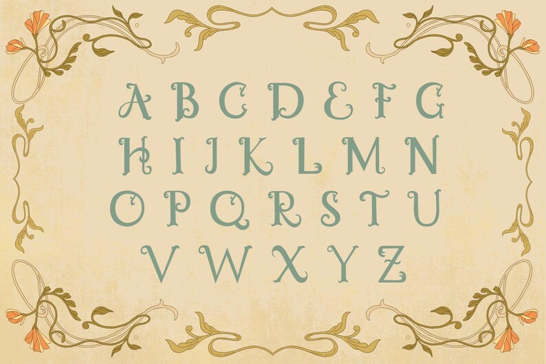 Aloura Lune - A Hand Drawn Decorative Vintage Inspired Typeface - Etsy