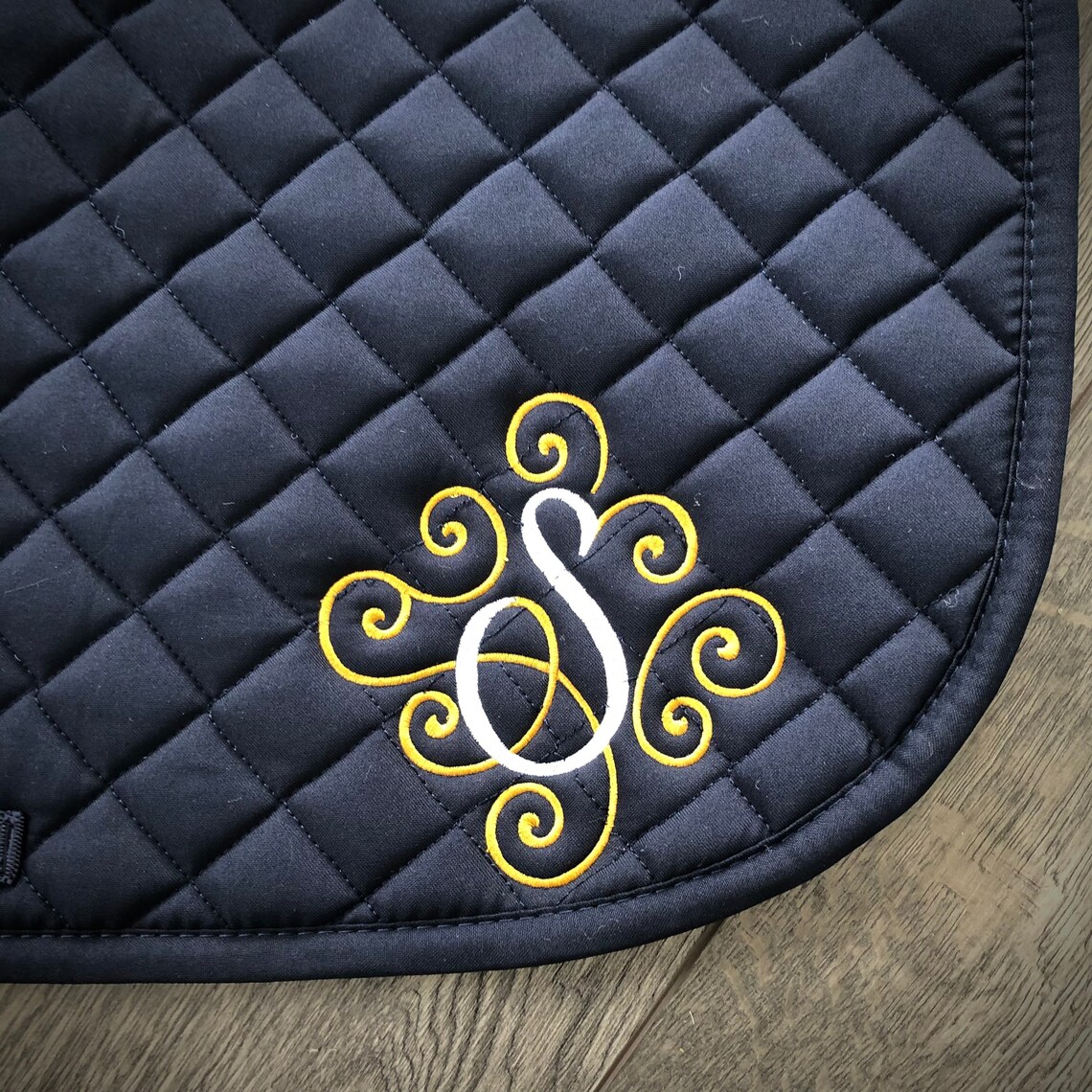 Saddle Pad With Monogrammed Scroll Letter - Etsy