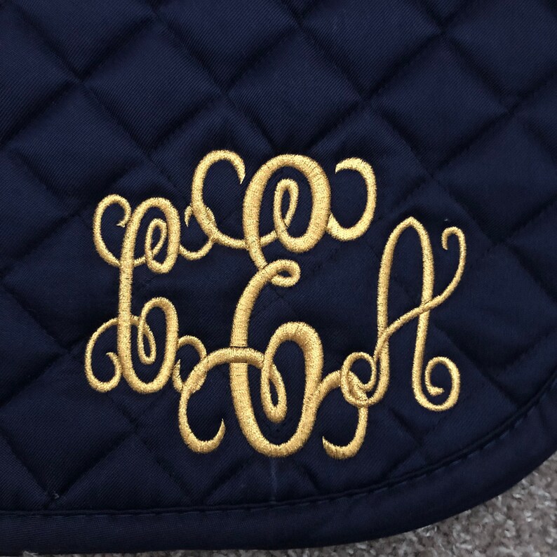 Monogrammed Personalized Saddle Pad Intertwined - Etsy