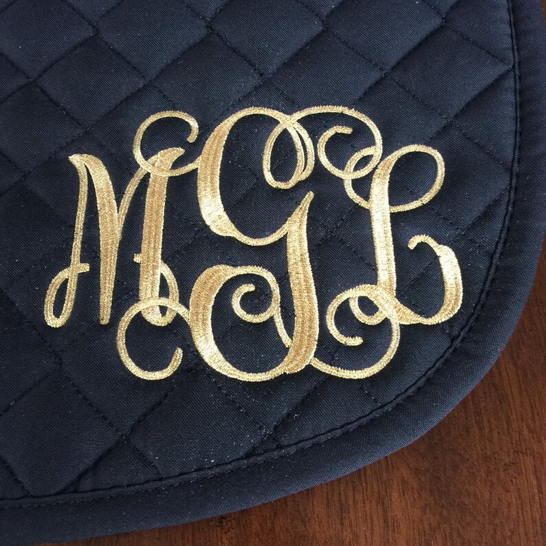 Monogrammed Personalized Saddle Pad Intertwined - Etsy