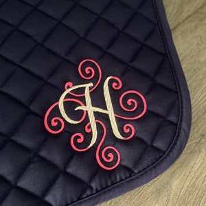 Saddle Pad With Monogrammed Scroll Letter - Etsy