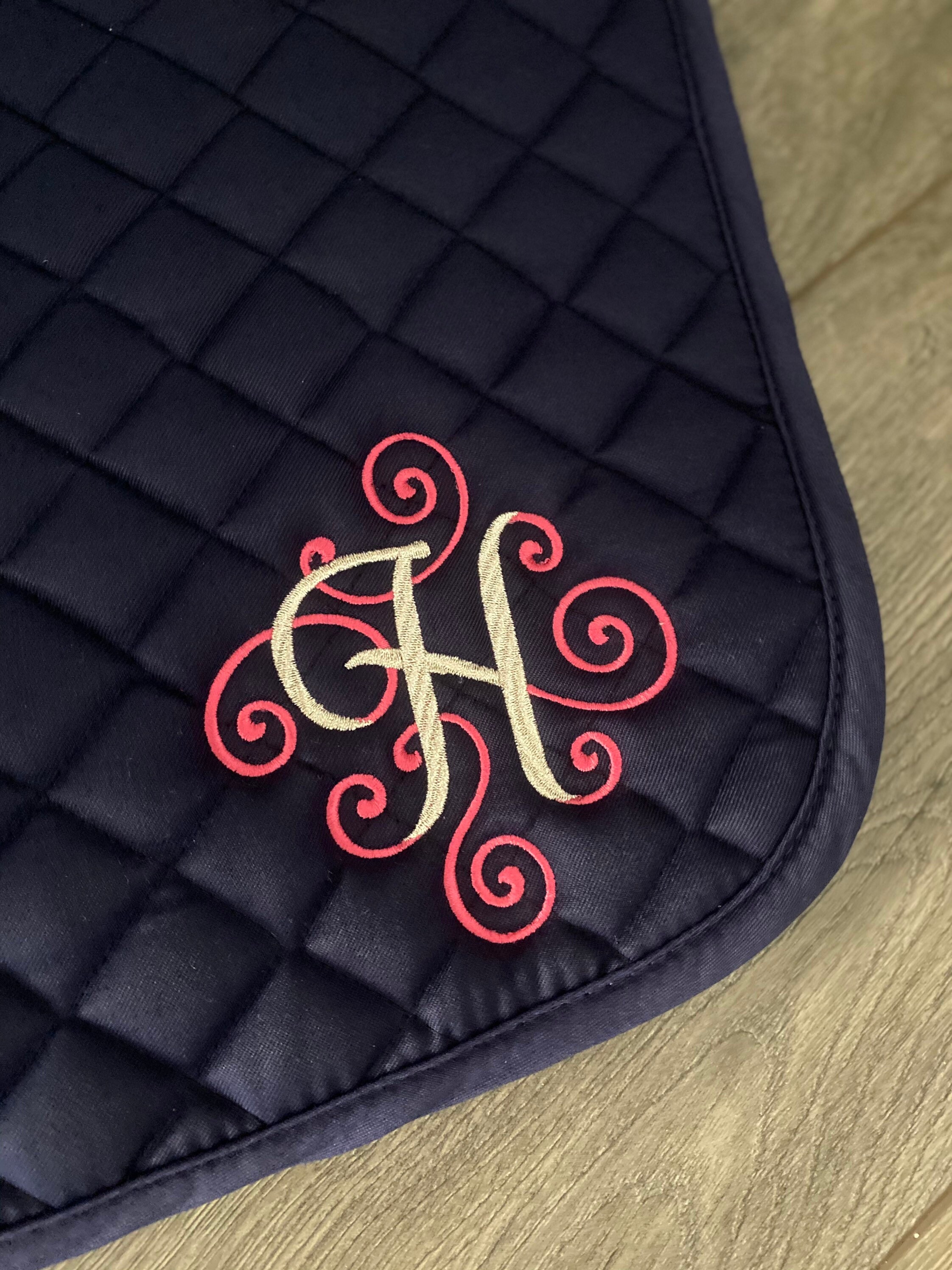 Saddle Pad With Monogrammed Scroll Letter - Etsy