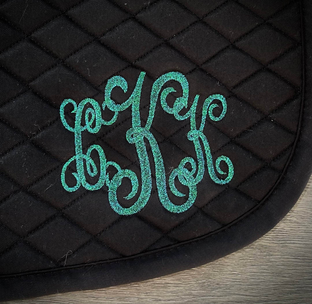 Monogrammed Personalized Saddle Pad Intertwined - Etsy
