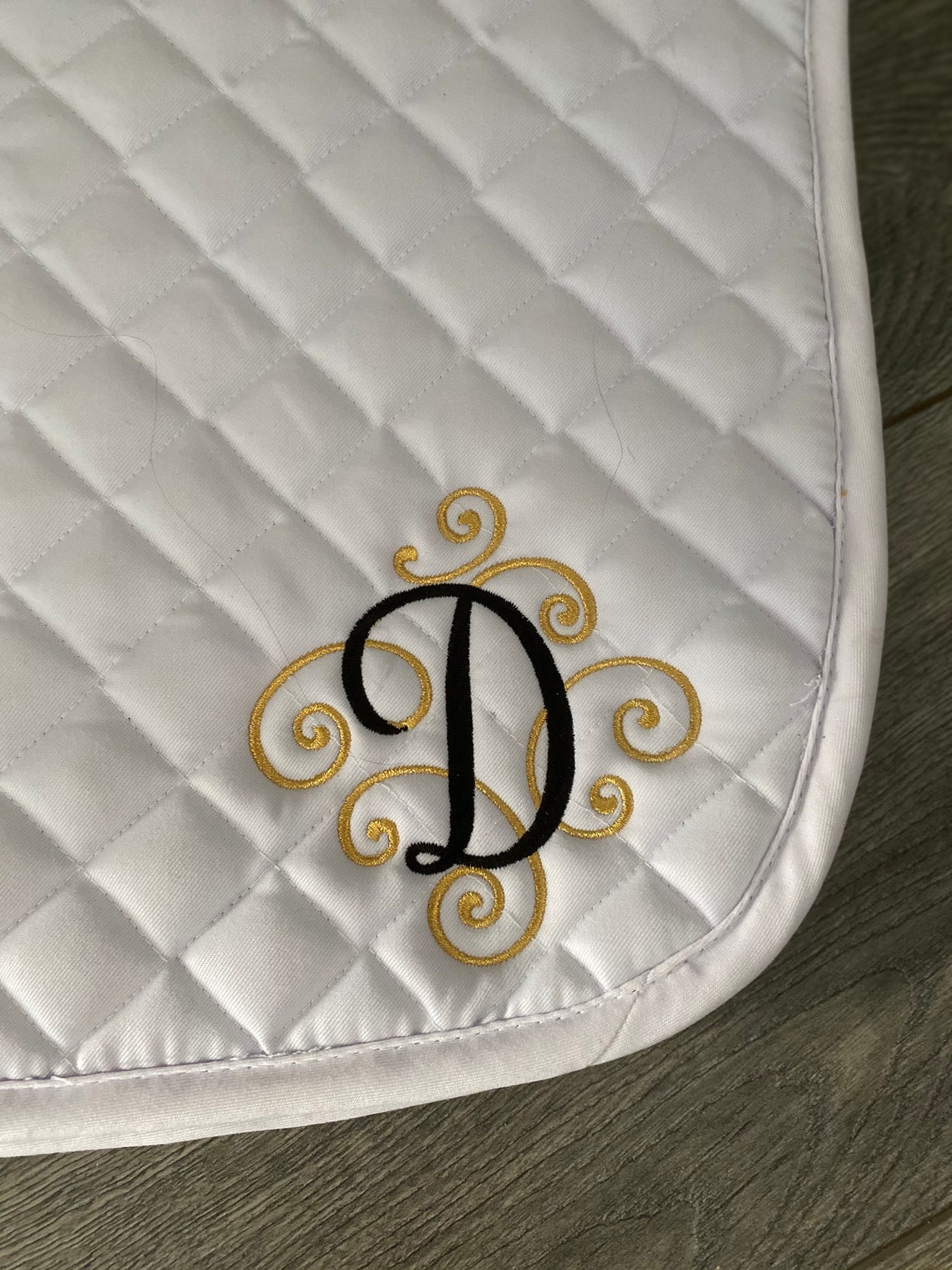 Saddle Pad With Monogrammed Scroll Letter - Etsy