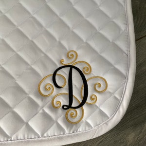 Saddle Pad With Monogrammed Scroll Letter - Etsy