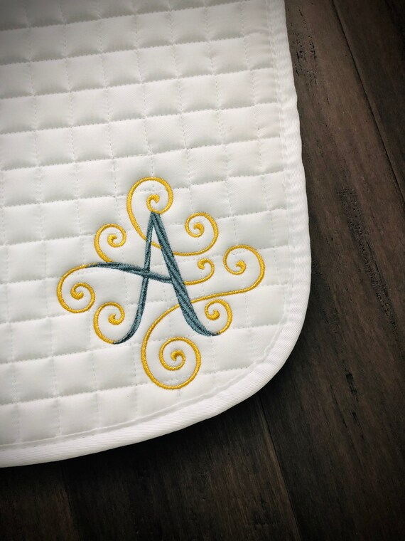 Saddle Pad With Monogrammed Scroll Letter | Etsy