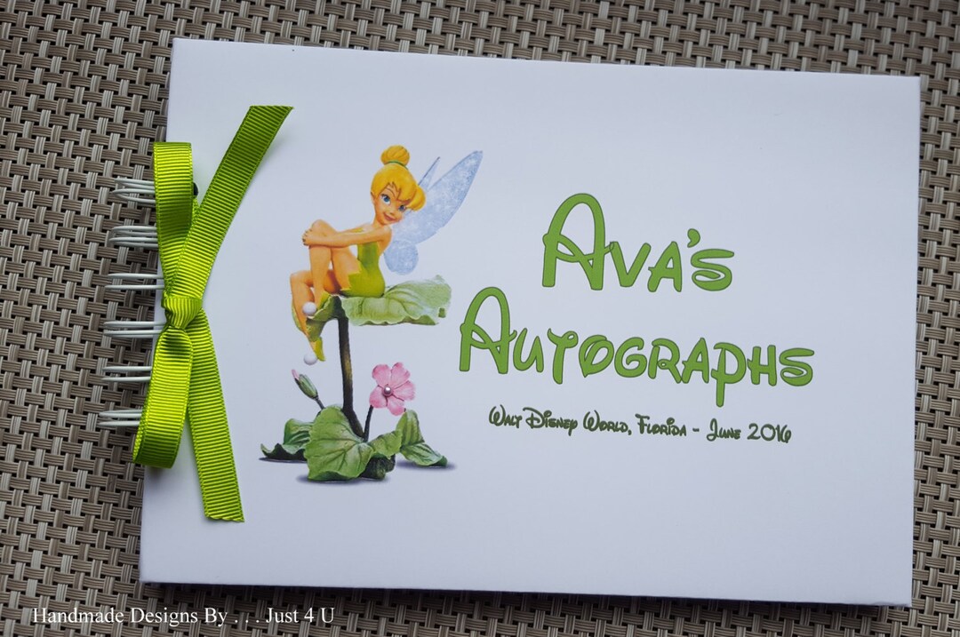 Personalised DISNEY AUTOGRAPH BOOK Tinkerbell Memory Scrapbook Album - Etsy