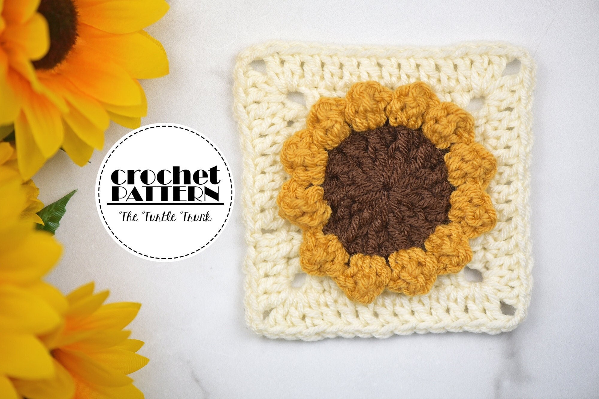 Sunflower Square Crochet Pattern Crochet Sunflower Square - Etsy