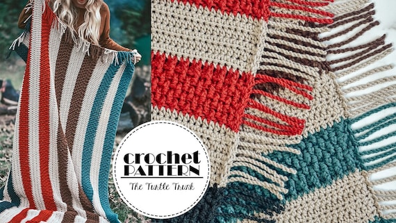 Bonfire Blanket Crochet Pattern Easy Crochet Throw Blanket | Etsy