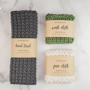 Handmade Bath Set Wrap Labels - Face Cloth Label, Wash Cloth Label ...