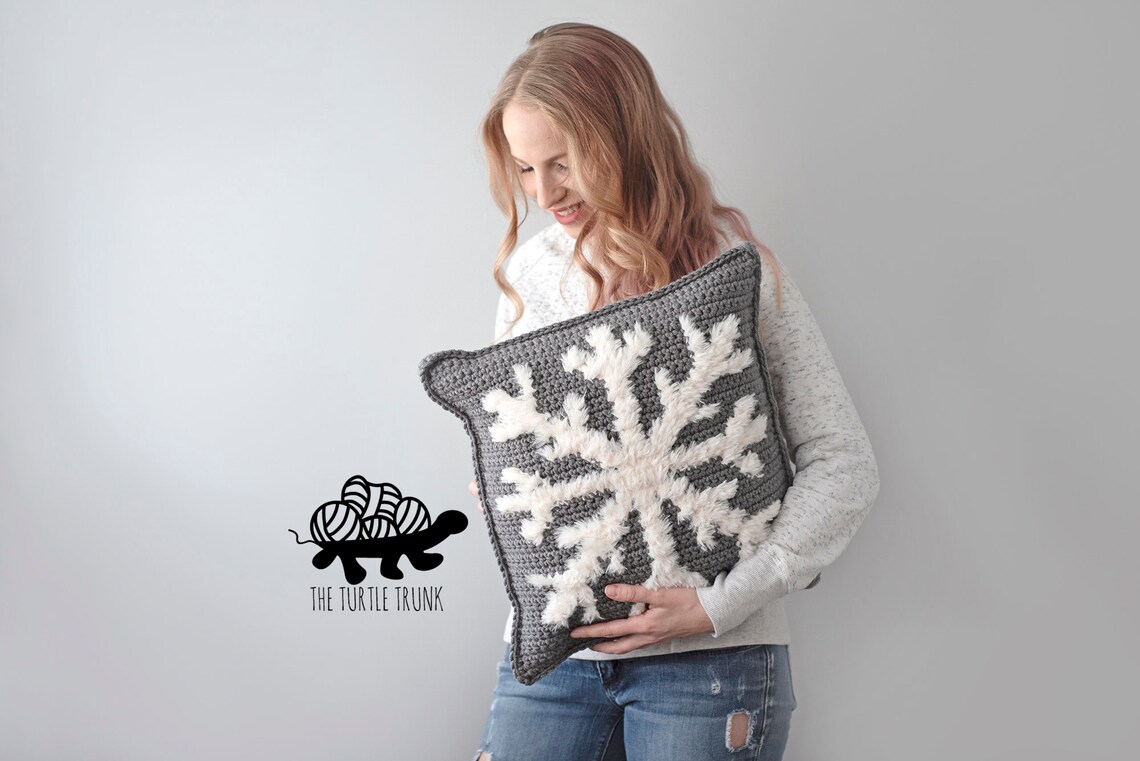 Snuggly Snowflake Pillow Crochet Pattern - Snowflake Crochet Pillow ...