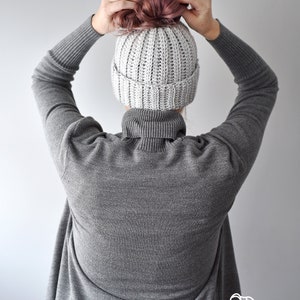 Easy Breezy Bun Beanie Crochet Pattern - Messy Bun Hat Crochet Pattern ...