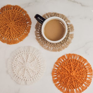 Hello Sunshine Coaster Crochet Pattern - Easy Crochet Coaster Pattern ...