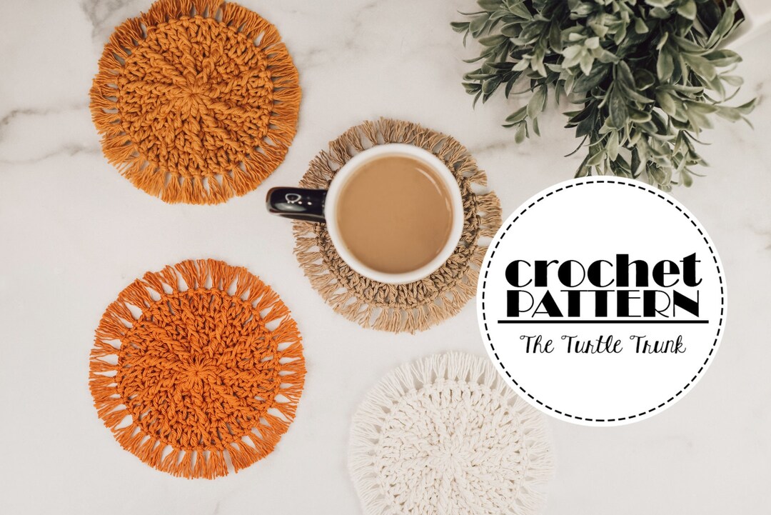 Hello Sunshine Coaster Crochet Pattern - Easy Crochet Coaster Pattern ...