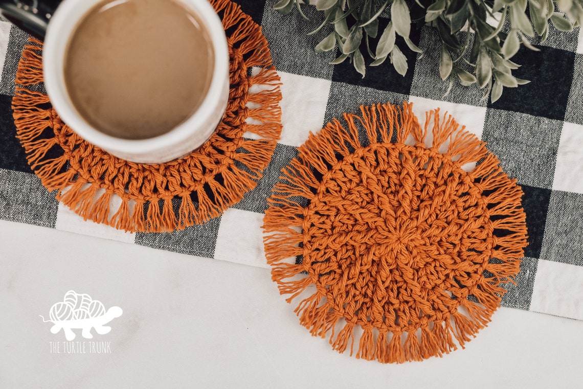Hello Sunshine Coaster Crochet Pattern Easy Crochet Coaster | Etsy