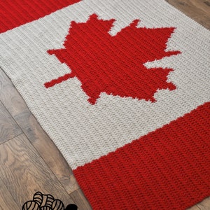 Canadian Flag Blanket Crochet Pattern - Crochet Canadian Flag Blanket ...