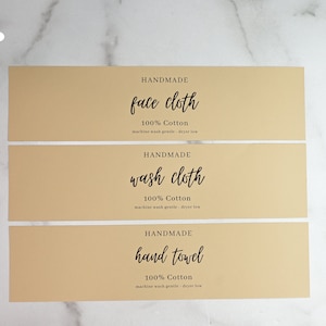 Handmade Bath Set Wrap Labels - Face Cloth Label, Wash Cloth Label ...