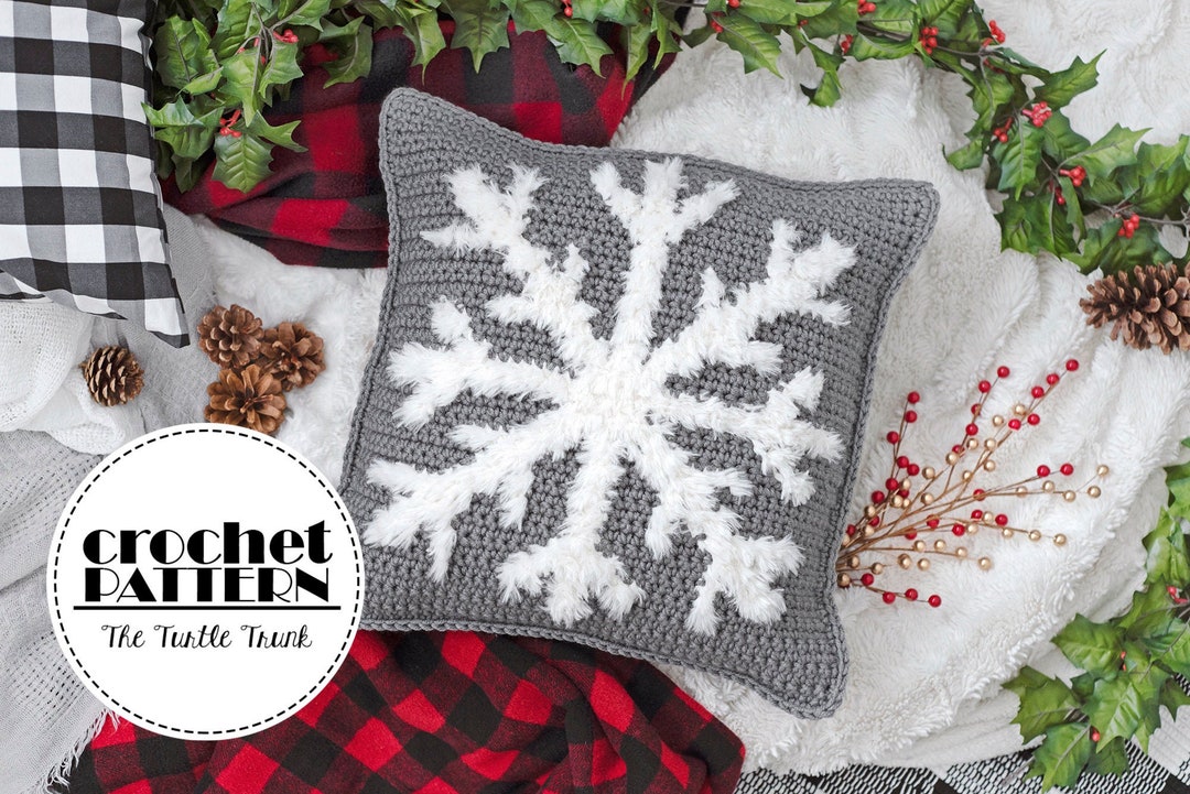 Snuggly Snowflake Pillow Crochet Pattern - Snowflake Crochet Pillow ...