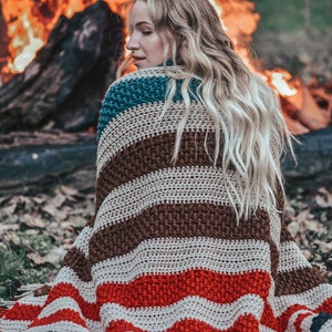 Bonfire Blanket Crochet Pattern - Easy Crochet Throw Blanket Pattern ...