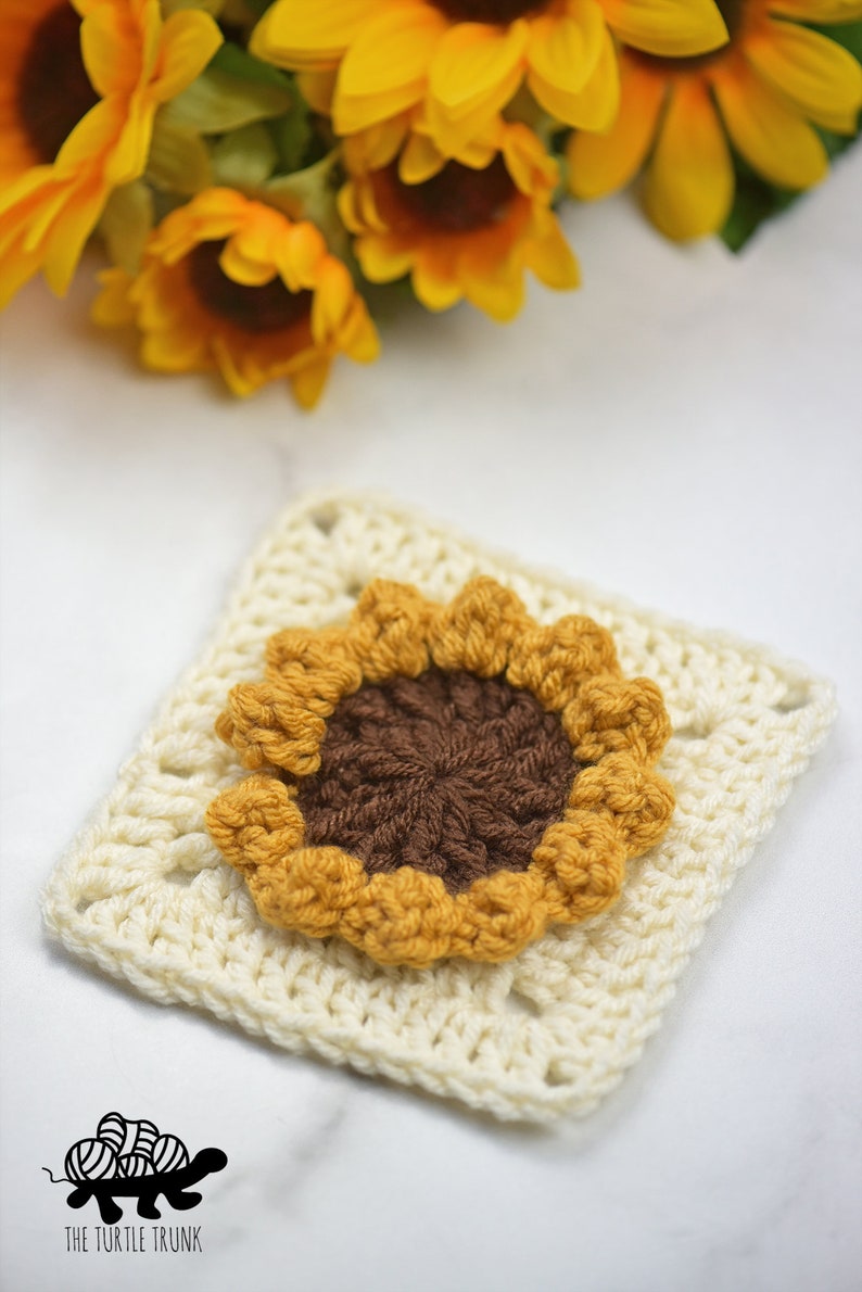 Sunflower Square Crochet Pattern Crochet Sunflower Square - Etsy