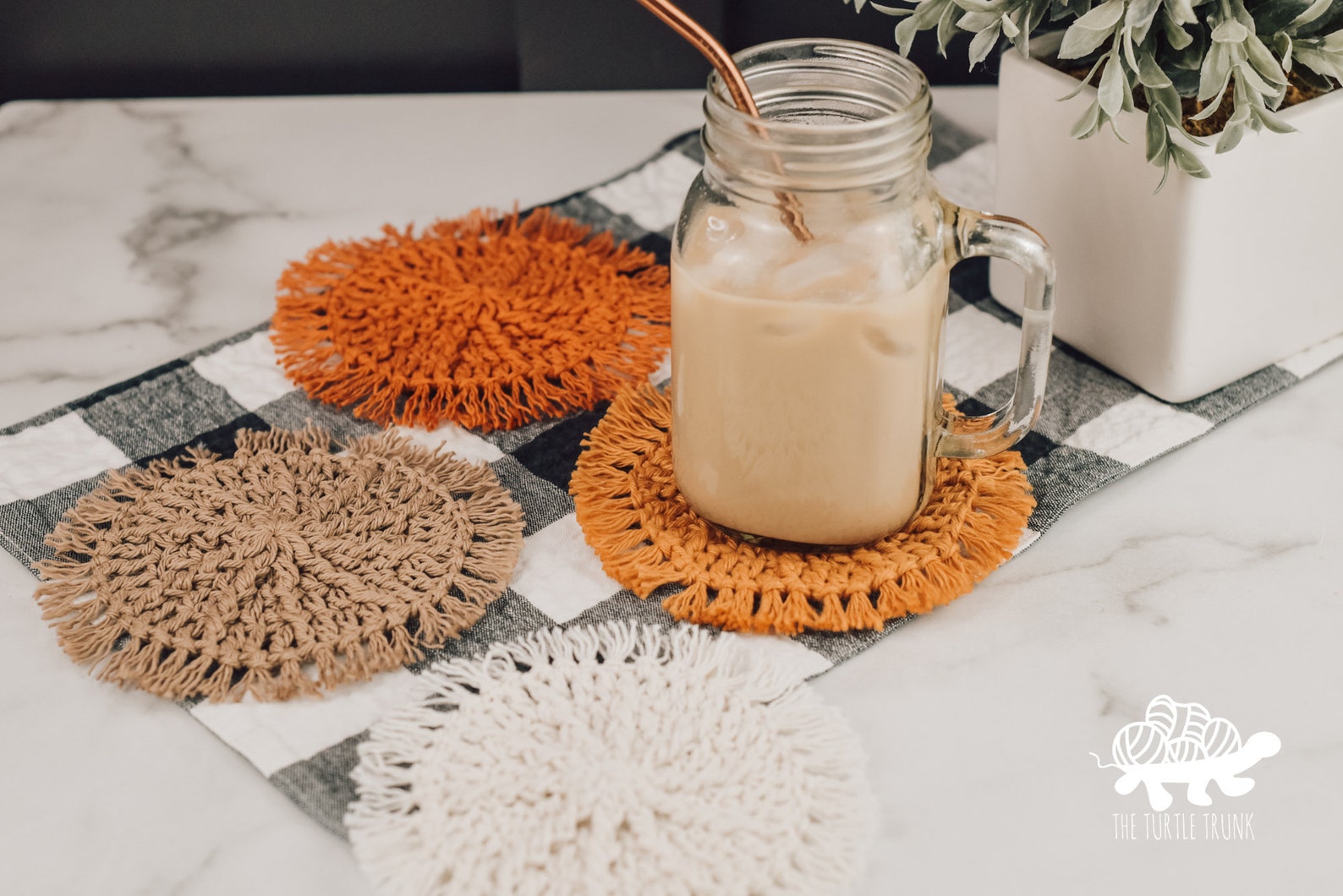 Hello Sunshine Coaster Crochet Pattern - Easy Crochet Coaster Pattern ...