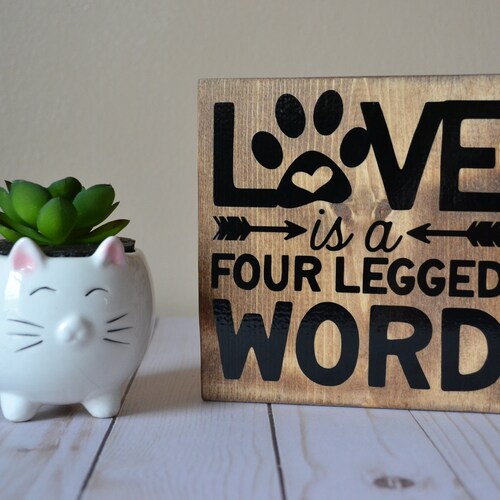 Dog Lover Wood Sign Wood Sign Square Dog Signs Pet Lover - Etsy