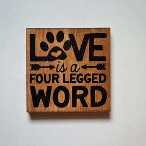 Dog Lover Wood Sign, Wood Sign, Square Dog Signs, Pet Lover Sign ...