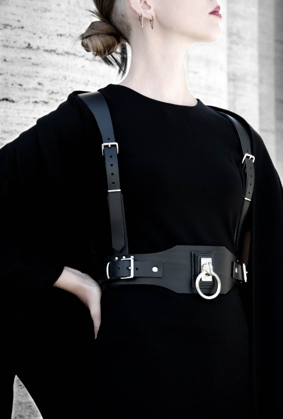 WAXING Herse・leather Harness - O-ring - Curved Chest Harness - Luxury ...