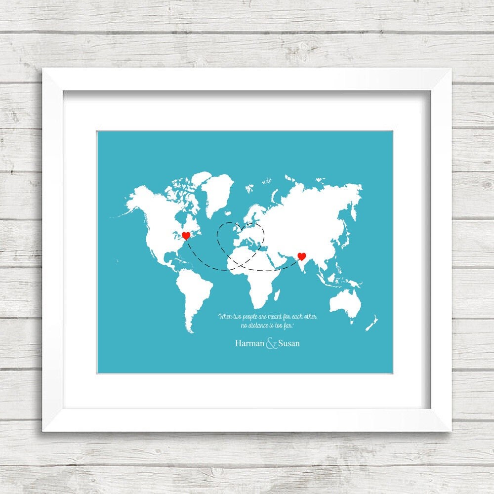 Love World Map Long Distance Relationship International Essex, Vermont ...
