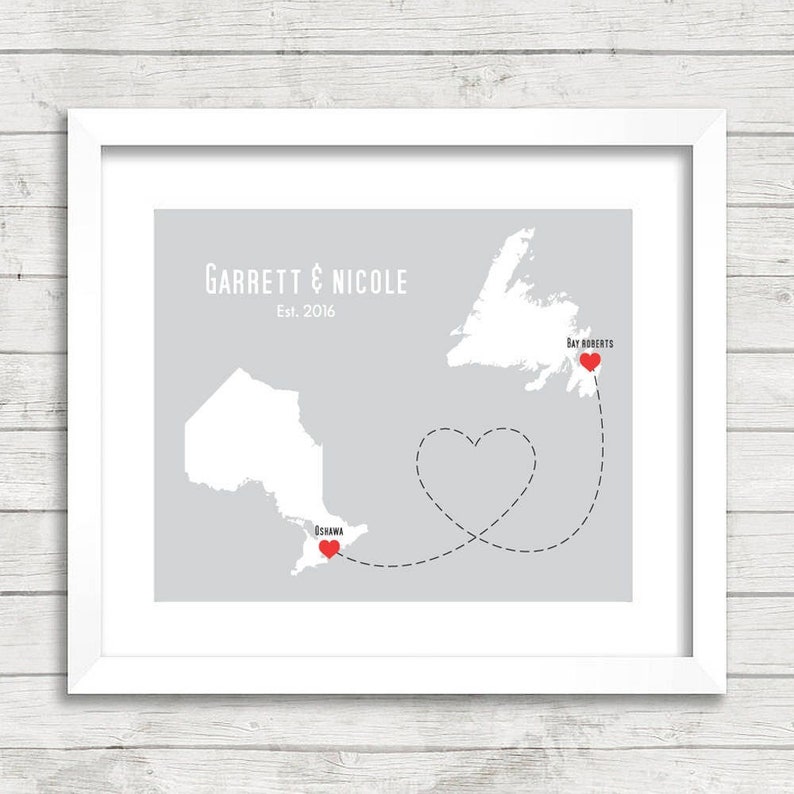 Canadian Provinces Love Map Two Provinces, One Print Oshawa, Ontario ...